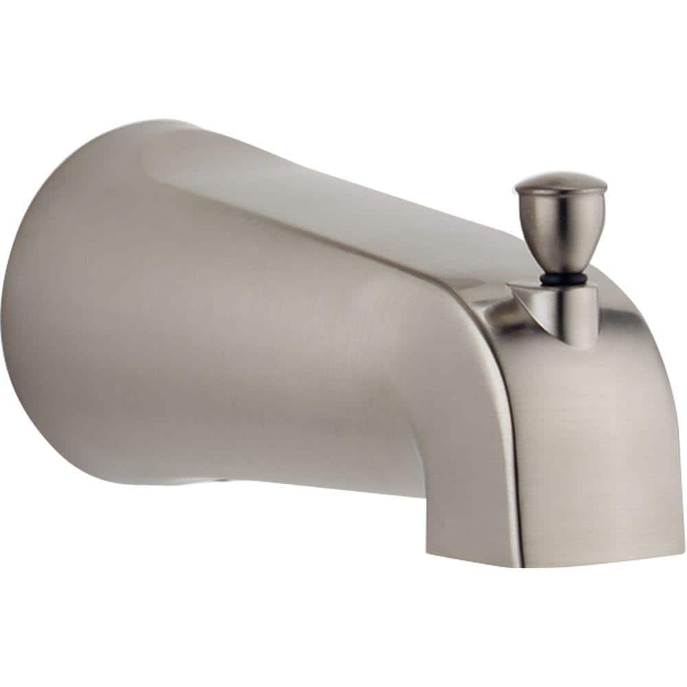 Delta Foundations 5.38 in. Metal Pull-Up Diverter Tub Spout in Brushed ...