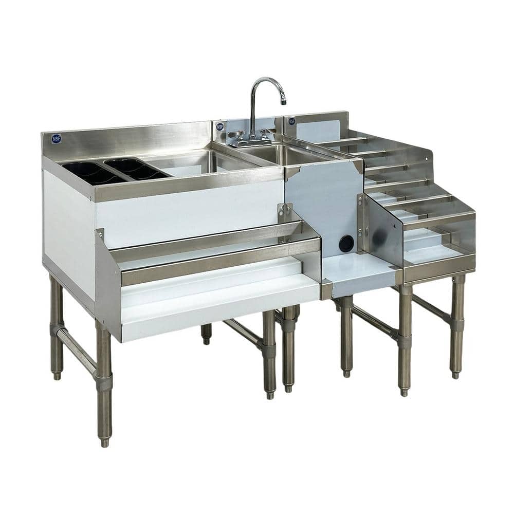 Cooler Depot NSF Stainless Steel 48 in. Freestanding Bar Sink ...