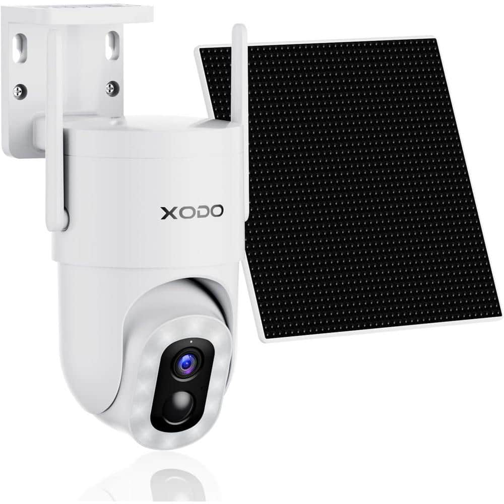 Xodo E15 Solar Outdoor Wi-Fi Security Camera for Smart Home 2K Pan-Tilt ...