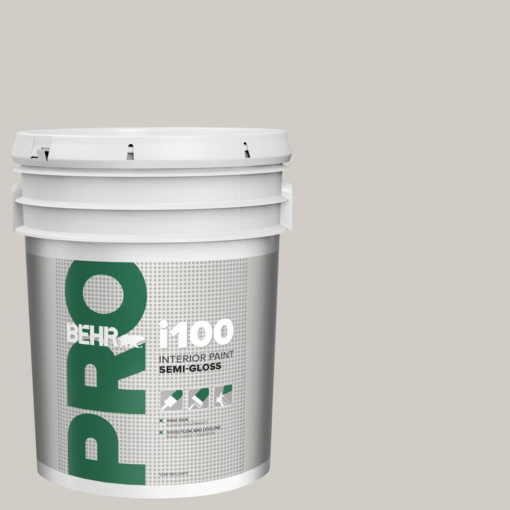BEHR PRO 5 gal. #PPU26-10 Chic Gray Semi-Gloss Interior Paint PR17005 ...