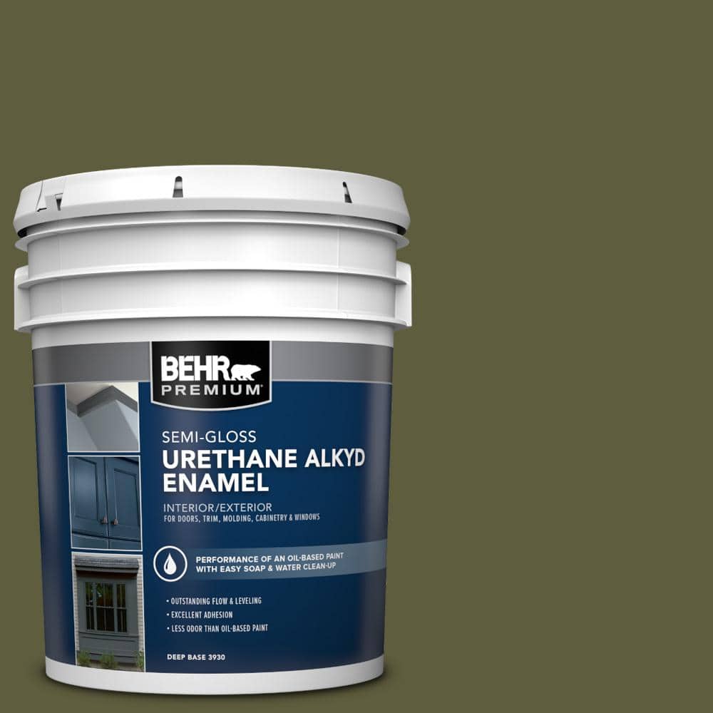 BEHR PREMIUM 5 gal. #PPU9-25 Eastern Bamboo Urethane Alkyd Semi-Gloss ...