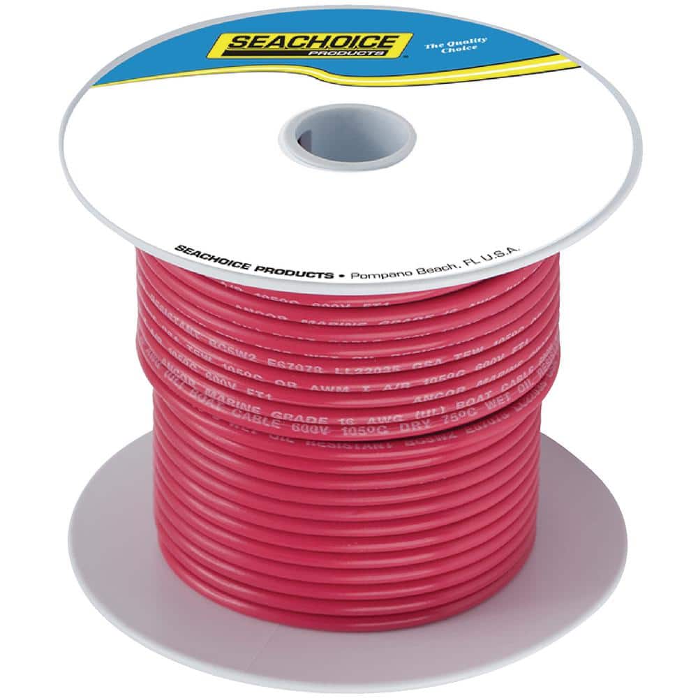 Seachoice Tinned Copper Marine Wire, 16 AWG, Red, 100 ft. 63124 - The ...