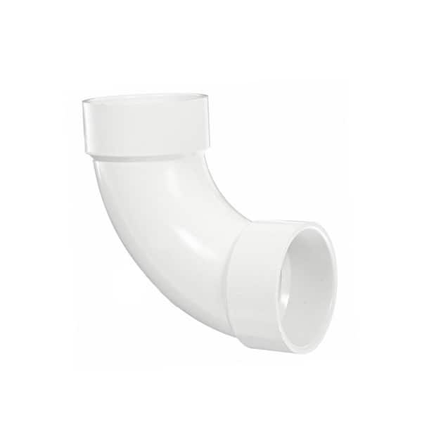 VPC 4 in. PVC DWV 90-Degree Hub x Hub Long Sweep Elbow Fitting 34-LP304 ...