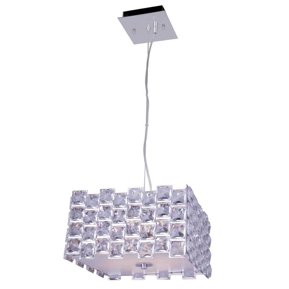 Checkolite Sky 4-Light Chrome Crystal Hanging Chandelier 57012-15 - The ...