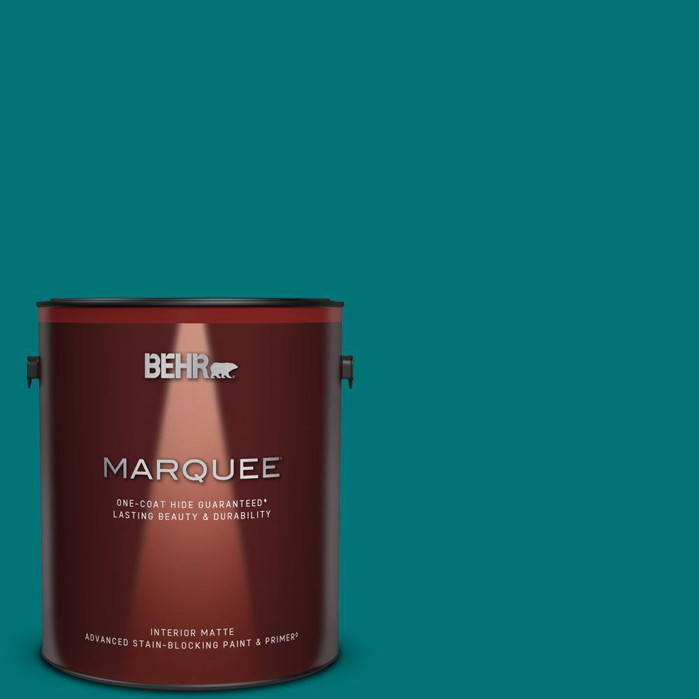 BEHR MARQUEE 1 gal. #T15-3 Essential Teal Matte Interior Paint & Primer ...