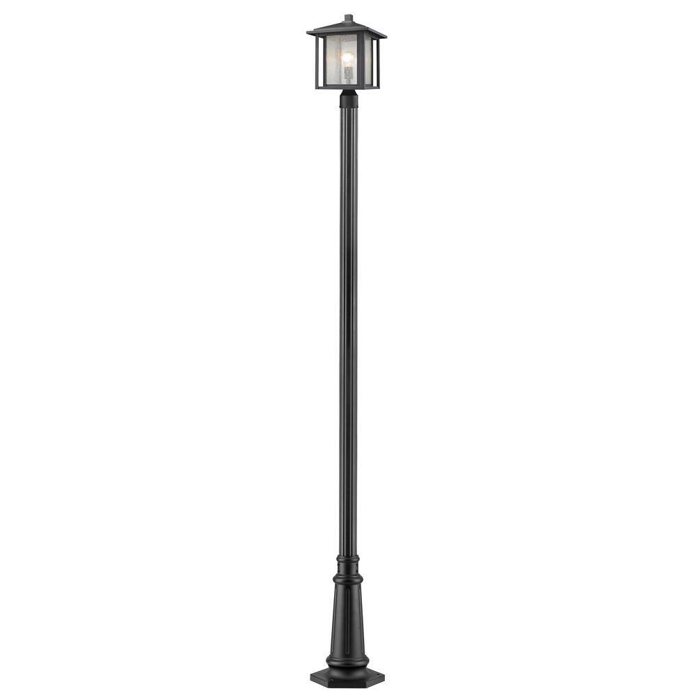 Aspen 1-Light Black 114 in. Aluminum Hardwired Outdoor Weather ...