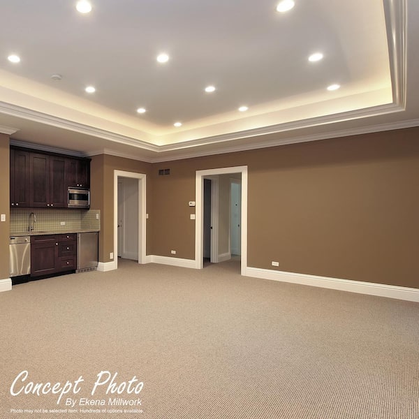 Ekena Millwork 5 in. x 1/2 in. x 96 in. Speed Base Moulding, PVC ...