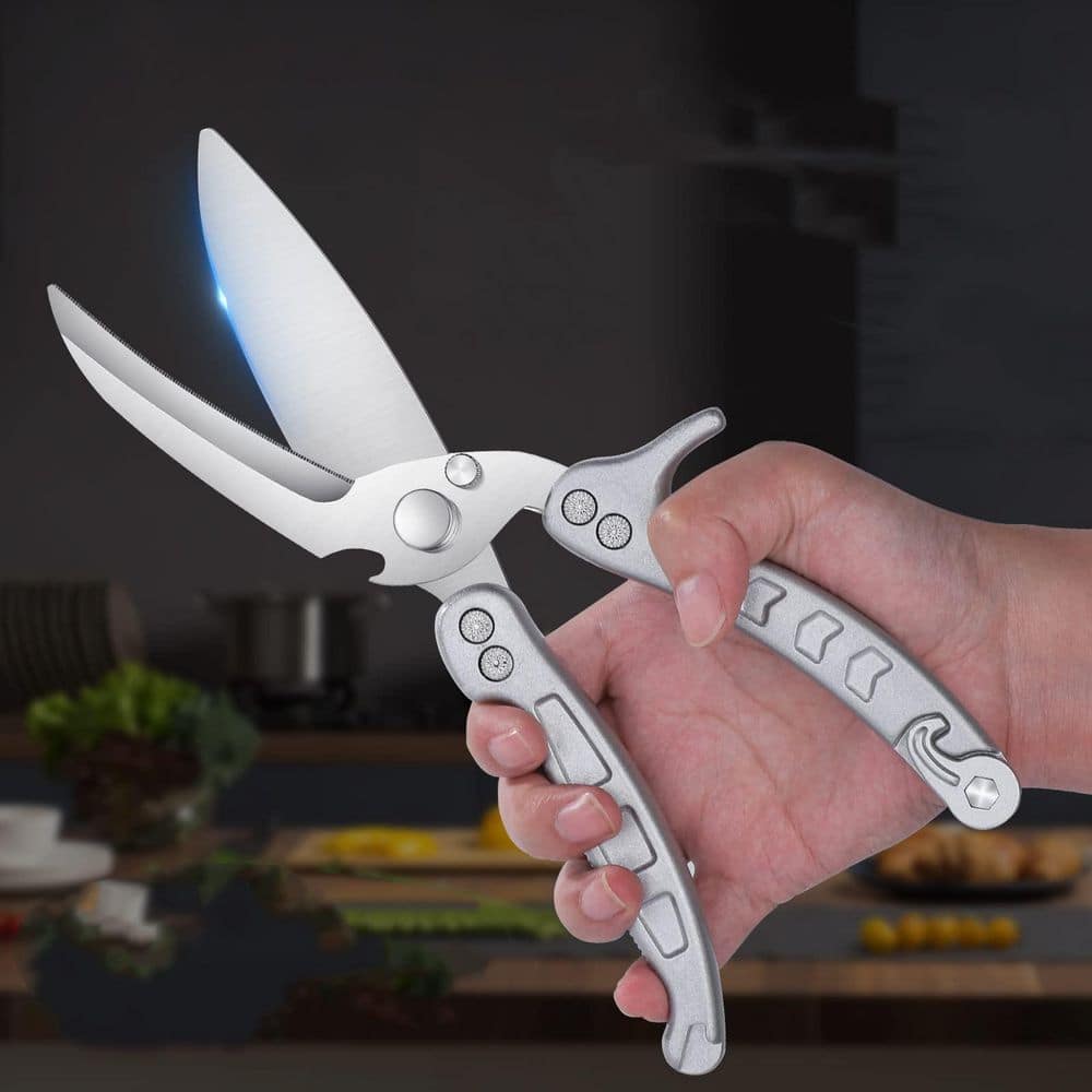 Wudkey Heavy-Duty Stainless-Steel Silver Kitchen Poultry Shears ...