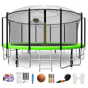 fiziti 16ft. Round Backyard Trampoline With Basketball Hoop, Safety ...