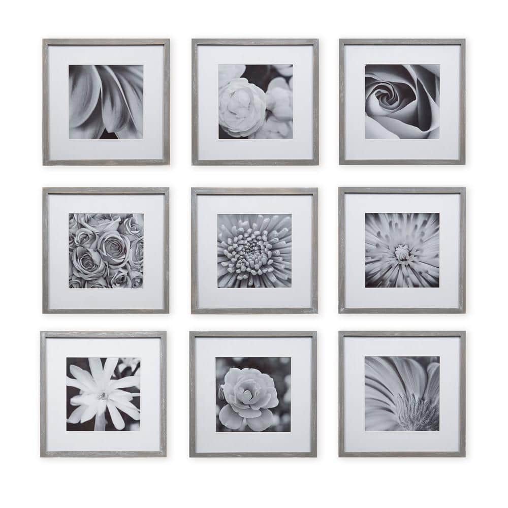 Cubilan 8 in. x 8 in. Grey wash Picture Frame Gallery Wall Frame 9 ...