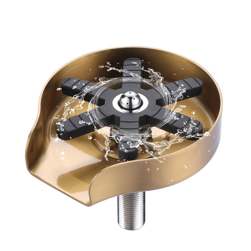 IVIGA 5 in. Stainless Steel Glass Rinser Cup Washer with Silicone Blade ...