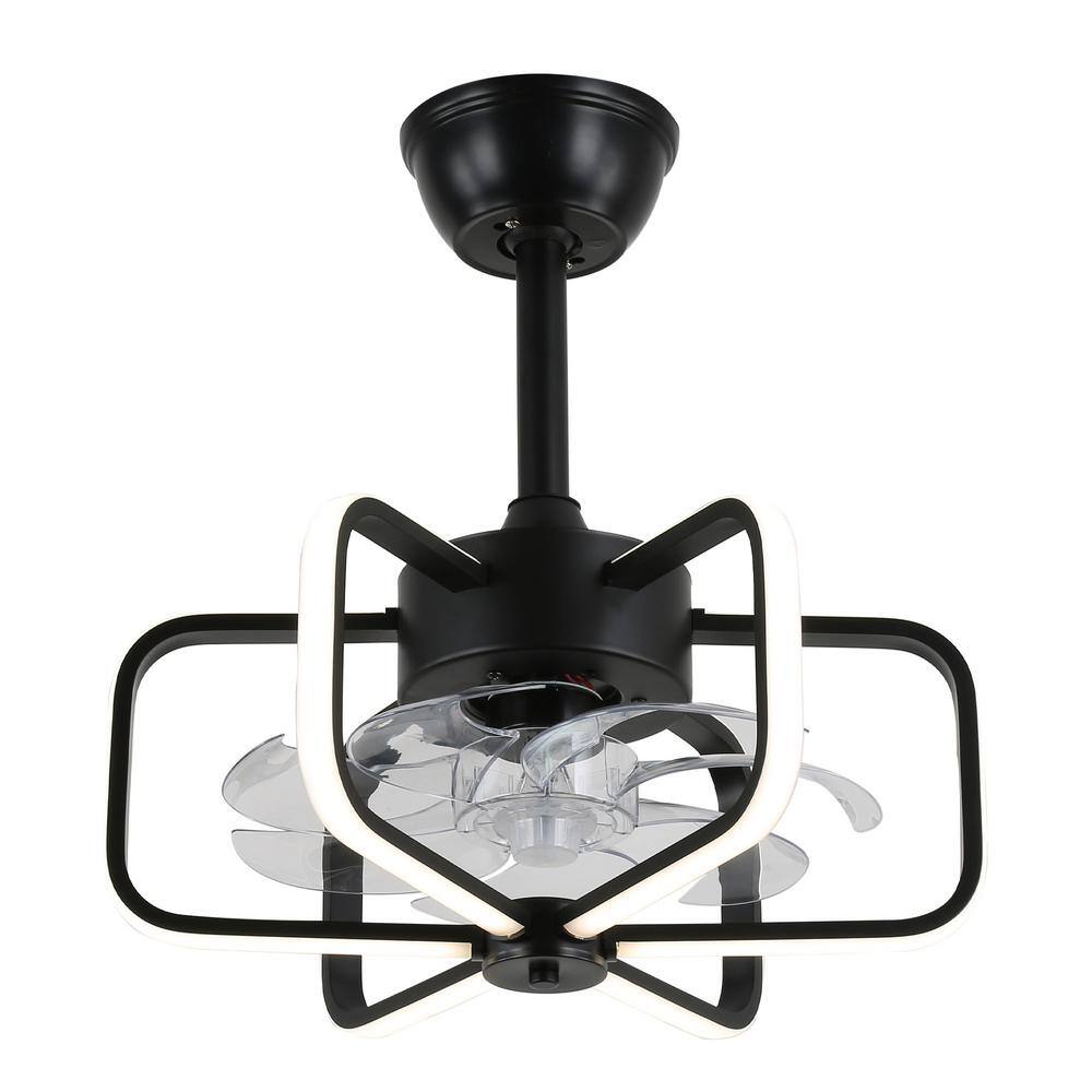 Bella Depot 18 in. Indoor Black Dimmable LED Ceiling Fan with Lights ...