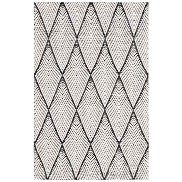 SAFAVIEH Marbella 6 ft. x 9 ft. Black/Ivory Diamond Chevron Area Rug ...