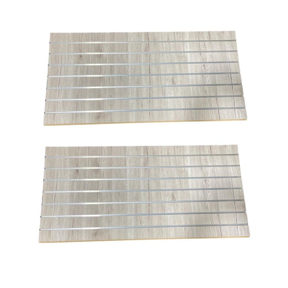 Only Hangers 24 in. H x 48 in. W Barnwood Slatwall Panels with Metal ...