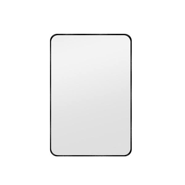 Sxiawe 24 in. W x 36 in. H Modern Rectangular Aluminum Alloy Black ...