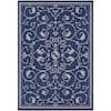 Couristan Recife Veranda Ivory-Indigo 4 ft. x 5 ft. Indoor/Outdoor Area ...