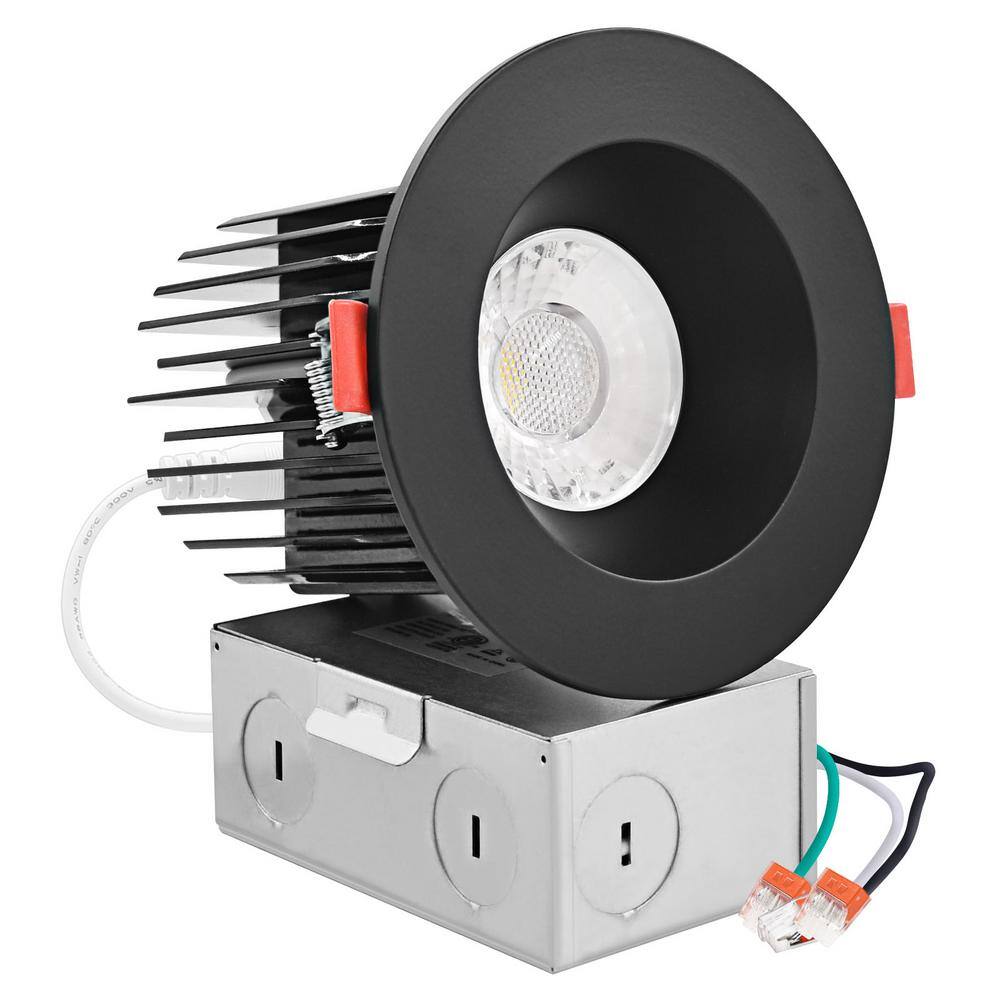 LUXRITE 3 in. LED Recessed Lights J-Box 5CCT 1000LM 15-Watt Dimmable ...