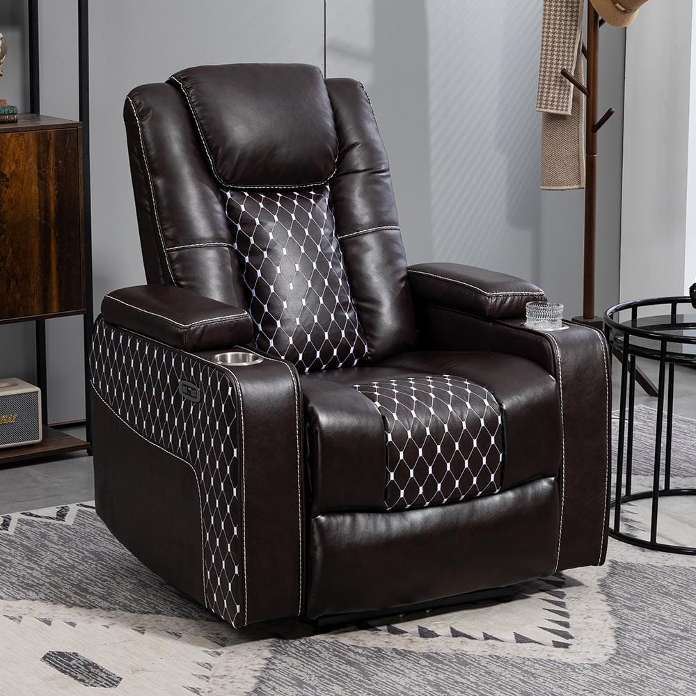 YOFE Basic Version 150° Lay Flat Brown PU Leather Power Zero Gravity ...