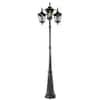 Lutec 94 in. 3-Head Black Outdoor Post Light 7205701012 - The Home Depot