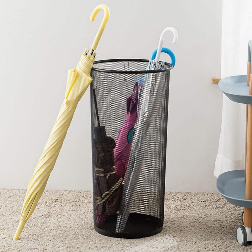 Large Metal Mesh Umbrella Stand Black with Quick Drying Design Sturdy ...