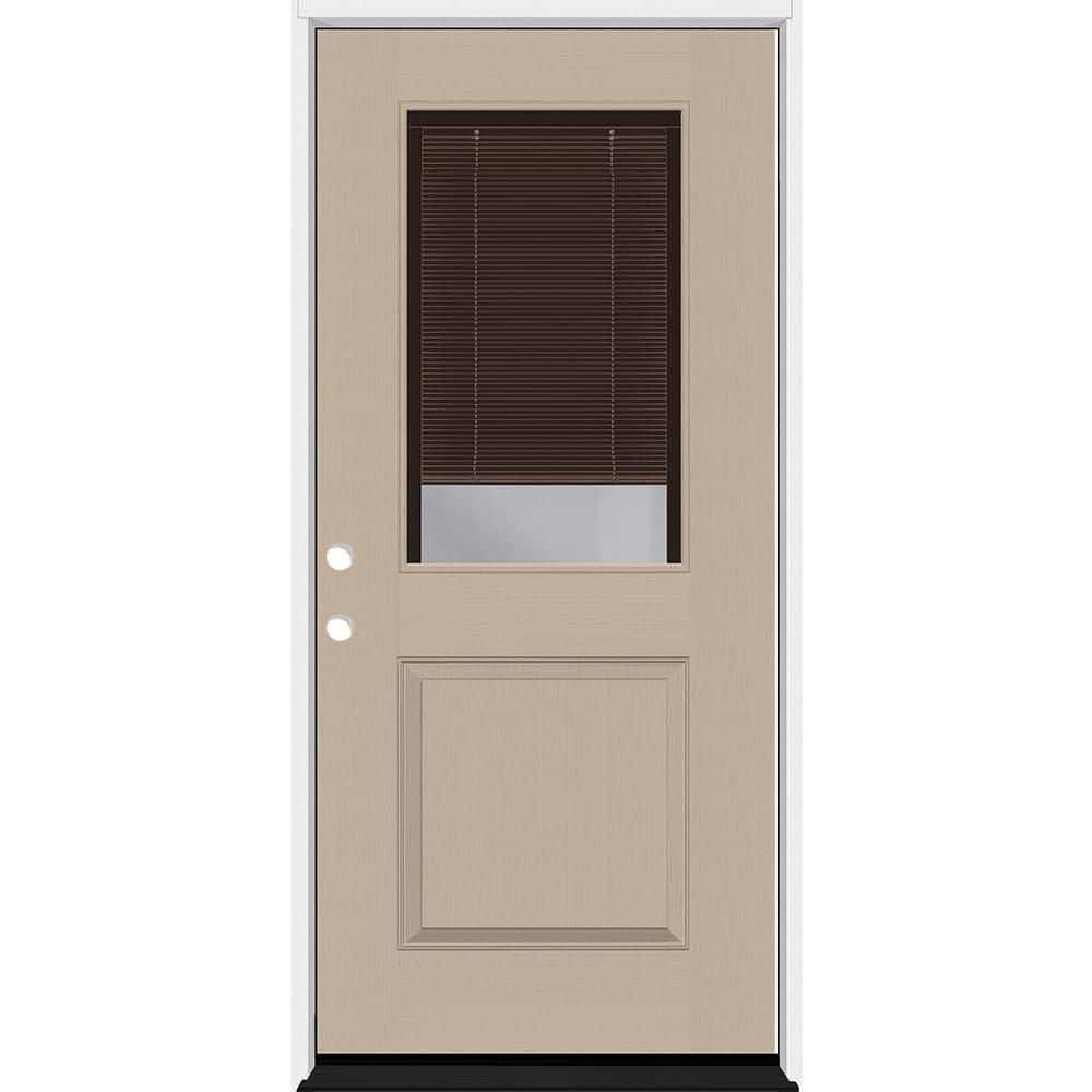 Steves & Sons Legacy 36 in. x 80 in. 1/2 Lite Clear Glass Mocha ...