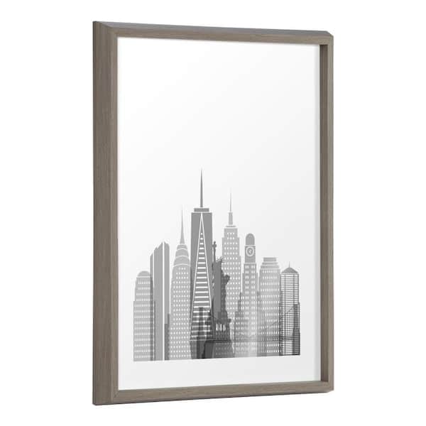 Kate and Laurel Blake 24 in. x 18 in. Gray Framed Glass Dry Erase Memo ...