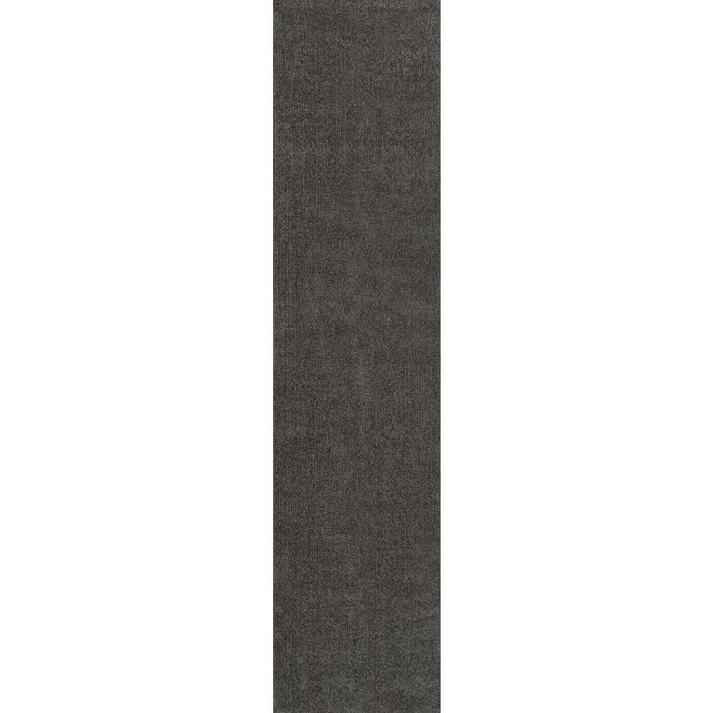 JONATHAN Y Dark Gray 2 ft. x 8 ft. Twyla Classic Solid Low-Pile Machine ...