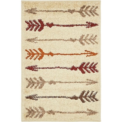 Unique Loom Autumn Arrow Beige 3' 3 x 3' 3 Round Rug 3138153 - The Home ...