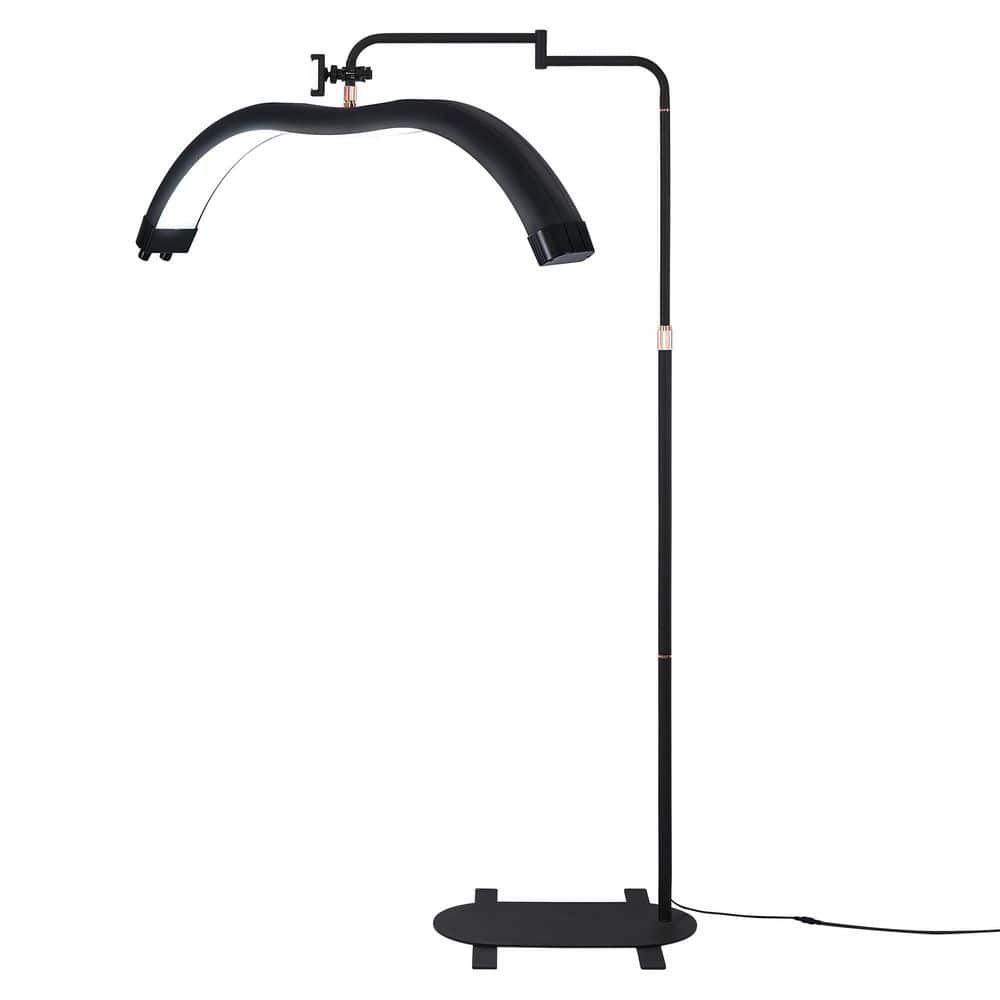 HINNIXY 71 in. Black Indoor Dimmable Eyelash Esthetician M-Arc Floor ...