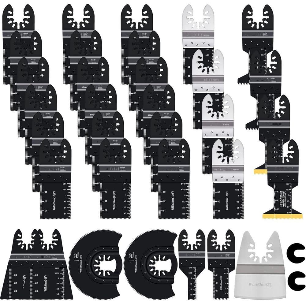 35 PCS High-Carbon Bi-Metal Titanium Oscillating Saw Blades Multitool ...