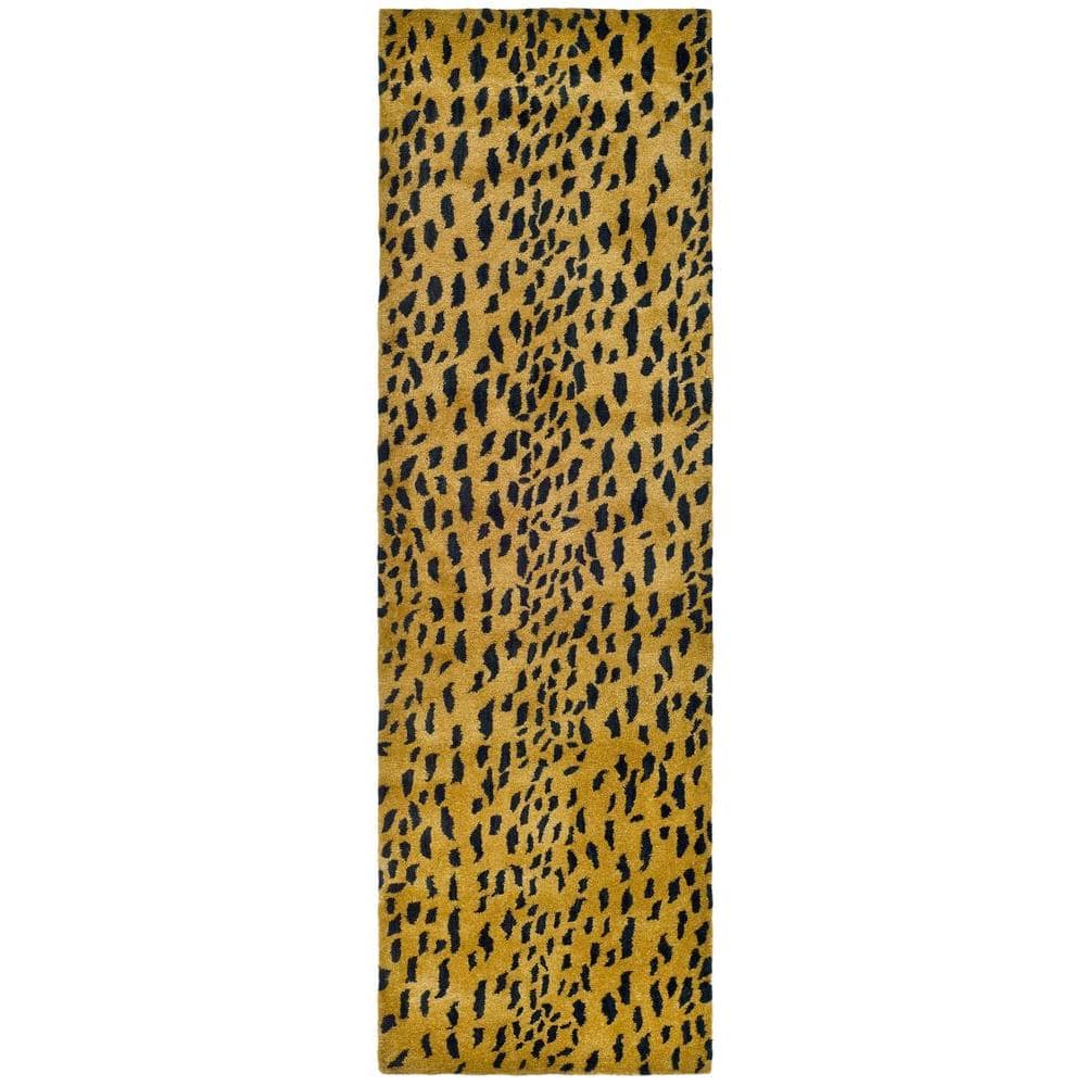 SAFAVIEH Soho Beige/Brown 3 ft. x 6 ft. Animal Print Runner Rug SOH721A ...