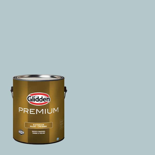 Glidden Premium 1 gal. PPG1034-4 Misty Surf Satin Exterior Latex Paint ...