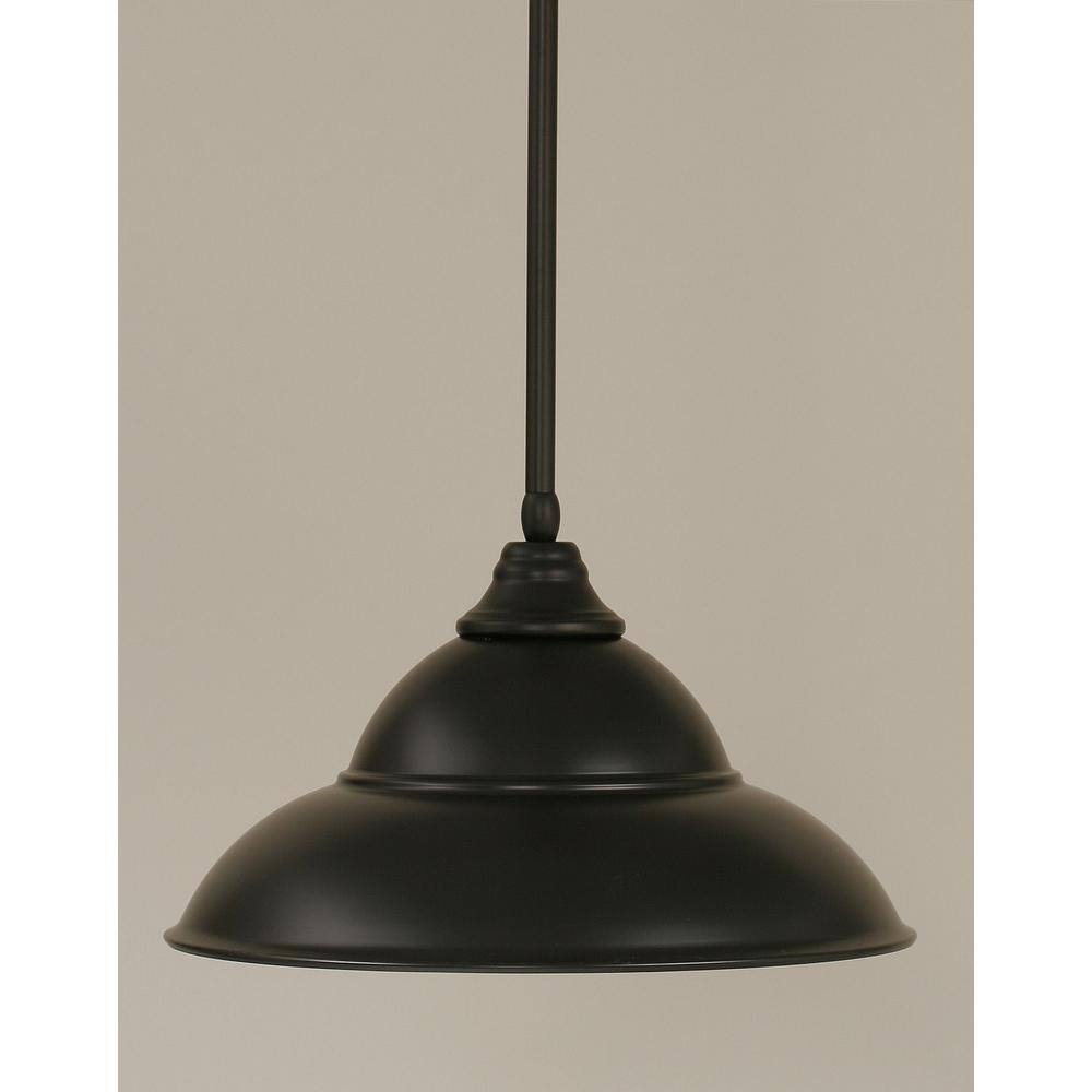 Sparta 100-Watt 1-Light Matte Black Bowl Mini Pendant Light with Glass ...