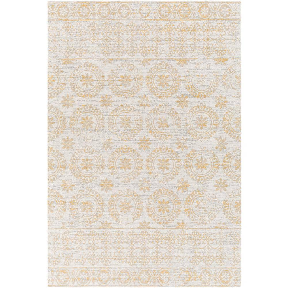 Livabliss Prosper Beige/White 8 ft. x 10 ft. Indoor Machine-Washable ...
