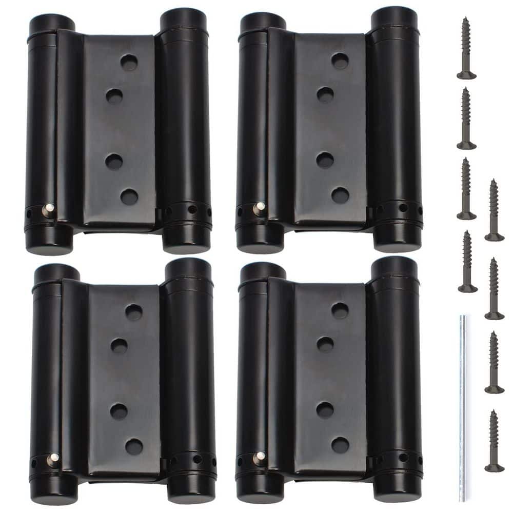 Wudkey 3 in. Double Action Spring Hinges with Pins and Screws, Self ...