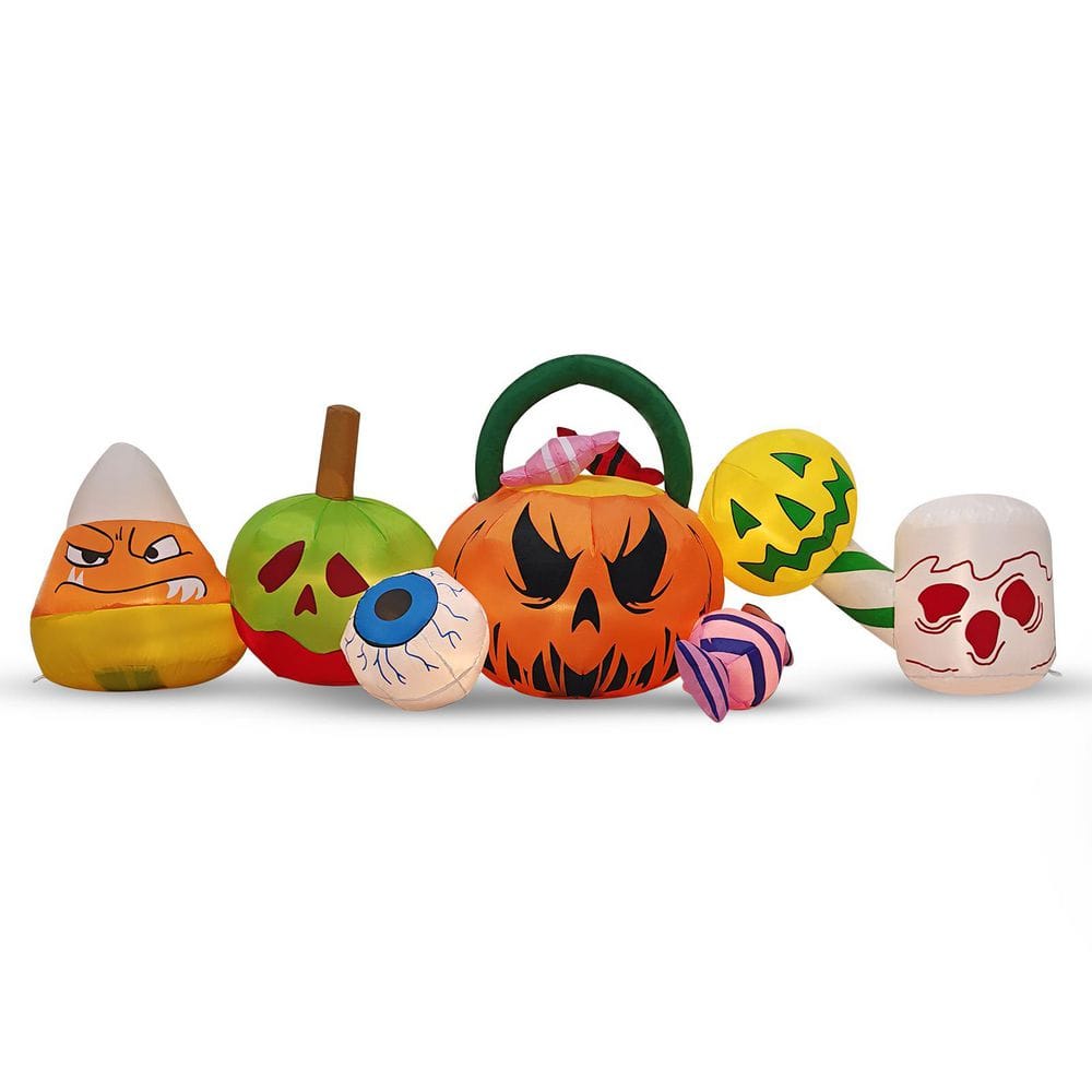Karl home 8 ft. LED Pumpkins Eyeball Candy Halloween Inflatable Outdoor Decorations K1G61000375 ...
