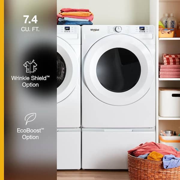 Whirlpool 7.4 Cu. Ft. vented Front Load Electric Dryer in White with ...