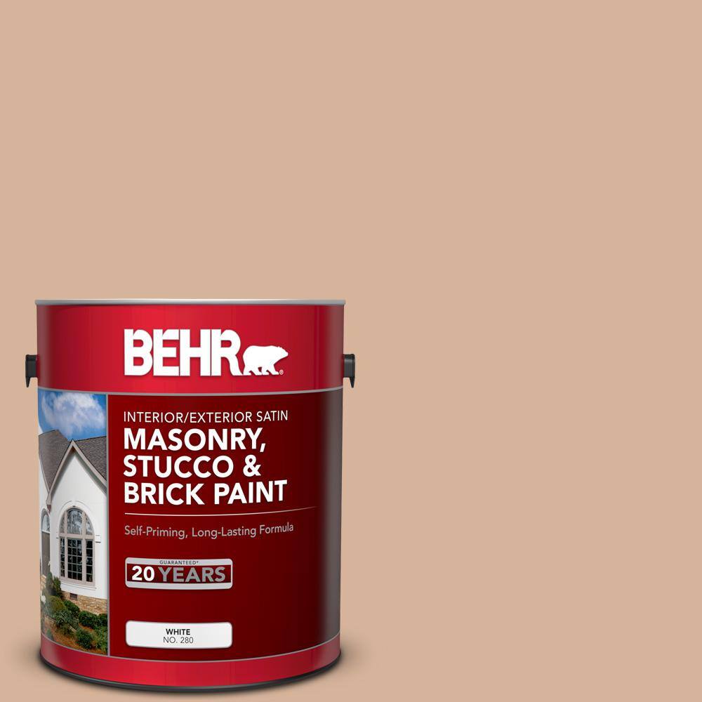 BEHR 1 gal. #S230-3 Beech Nut Satin Interior/Exterior Masonry, Stucco ...
