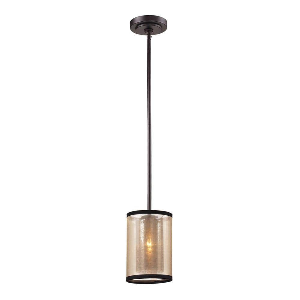 Titan Lighting Hearthstone Collection 1-Light Oil-Rubbed Bronze Pendant ...