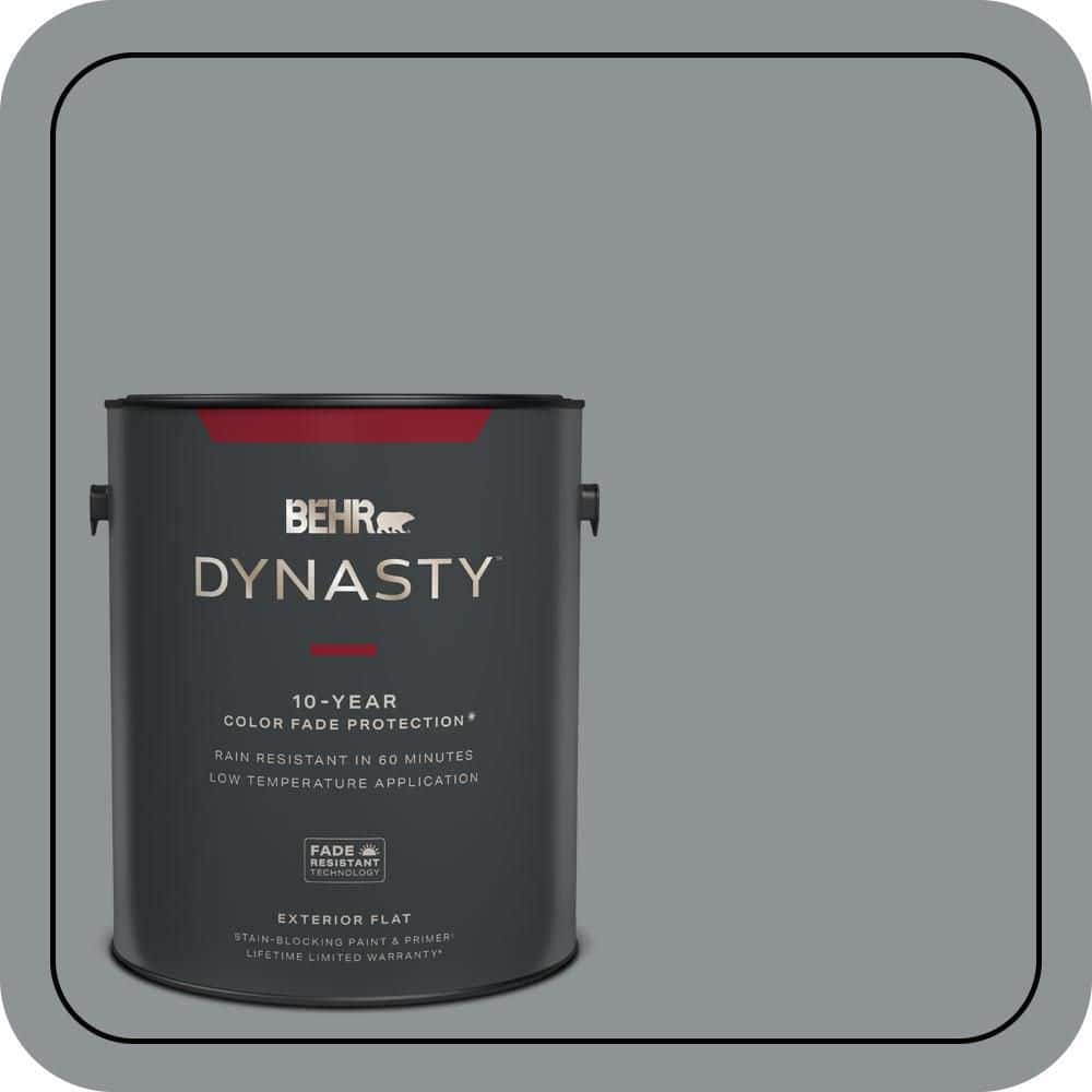 BEHR DYNASTY 1 gal. #PPU26-05 Flint Gray Flat Exterior Stain-Blocking ...