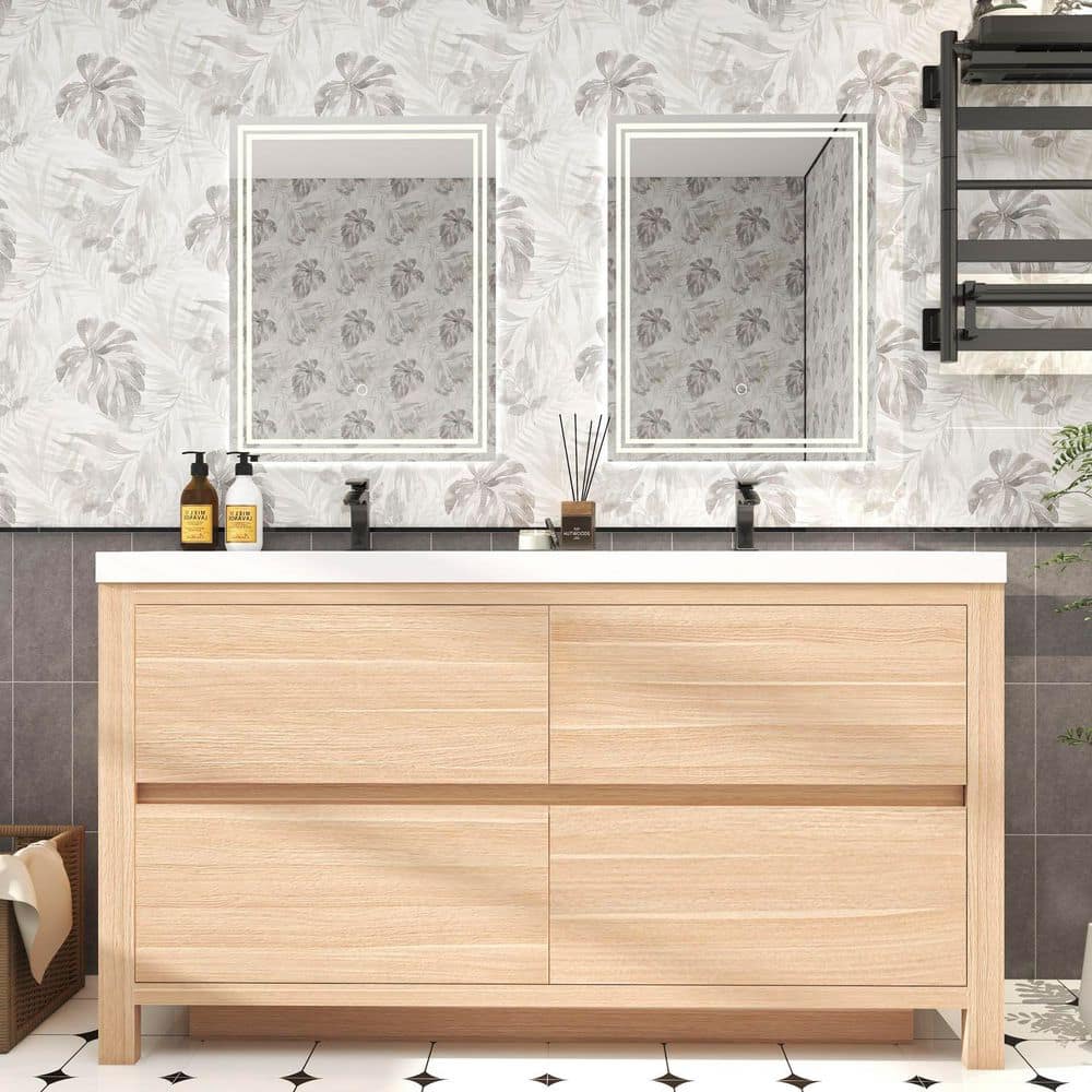 BV Better Vanity Louis 59 in. W x 20 in. D x 35 in. H Double Sink ...