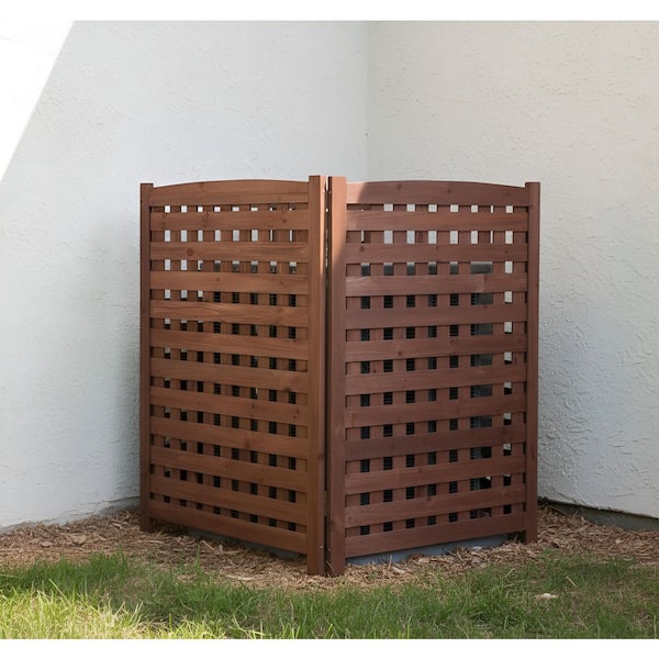 Sudzendf 32 in. W x 38 in. H Brown Wood 3-Panel Privacy Fence Air ...