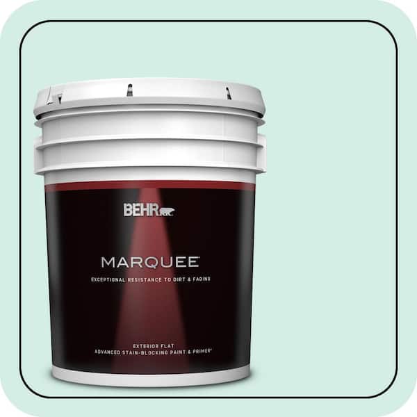 BEHR MARQUEE 5 gal. #490C-2 Adriatic Mist Flat Exterior Paint & Primer ...