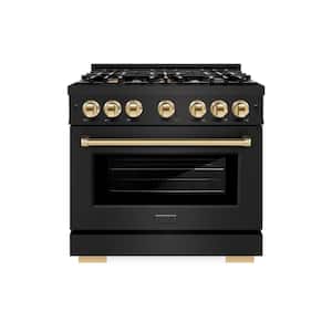 ZLINE Kitchen and Bath Select 36 in. 6-Burner Gas Range with Gas ...