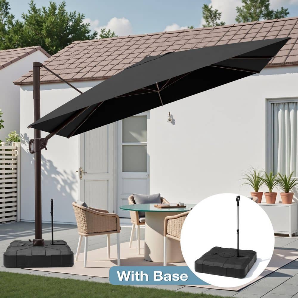 CLOUDFLY 11x 9 ft. Outdoor Cantilever Umbrella with 360° Rotation ...