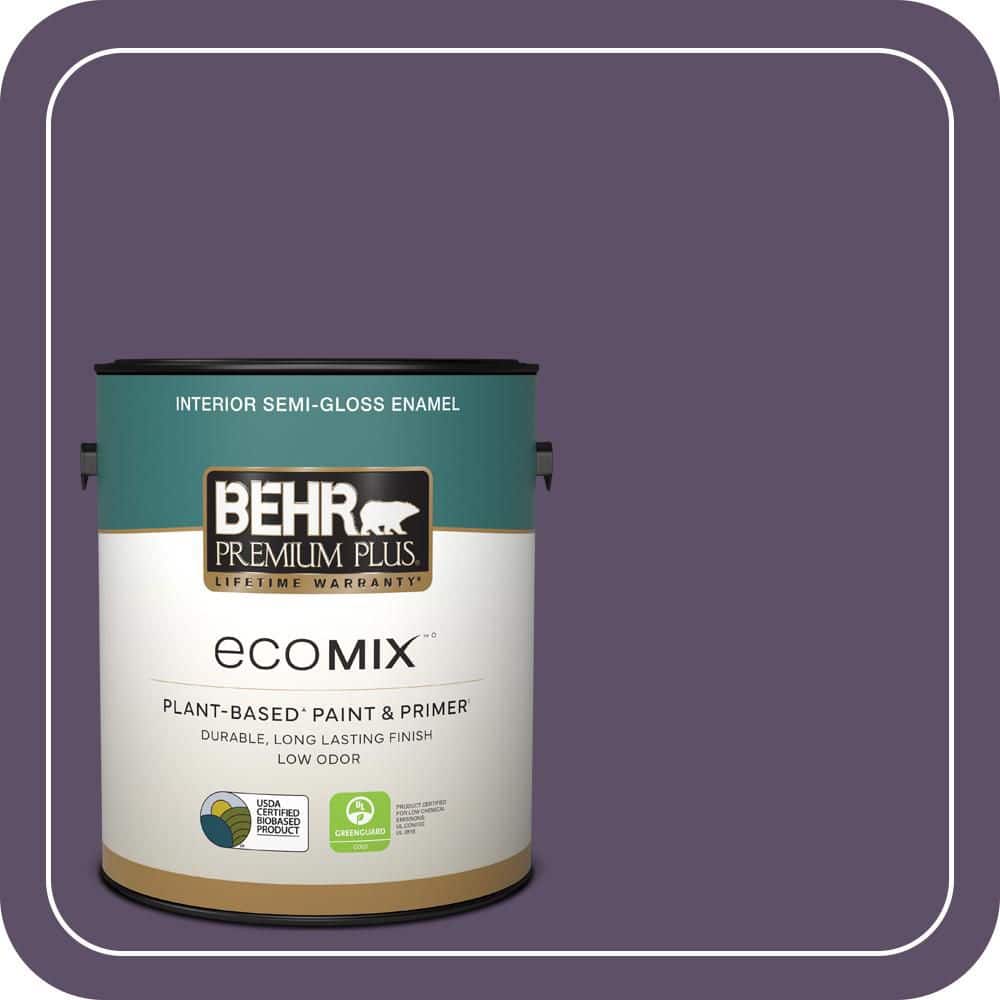 BEHR PREMIUM PLUS 1 gal. #M560-7 Muscat Grape Semi-Gloss Enamel EcoMix ...