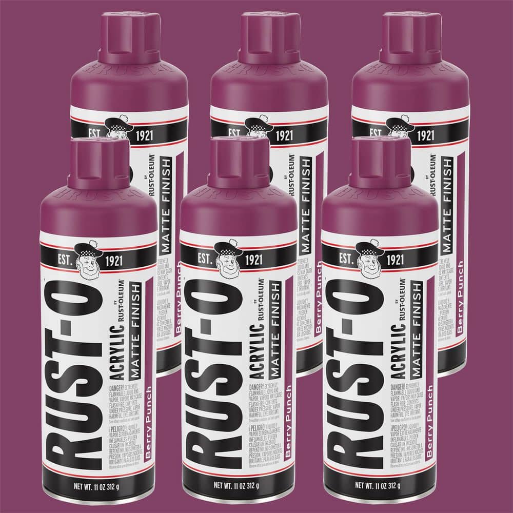 Rust-O 11 oz. Rust-O Matte Berry Punch Spray Paint (Case of 6) 392218 ...