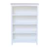 International Concepts 48 in. White Wood 4-shelf Standard Bookcase with ...