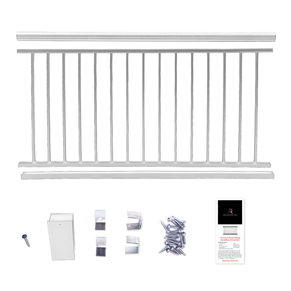 Reviews for Aria Railing 36 in. x 91.31 in. White Powder Coated Aluminum Preassembled Deck ...