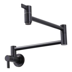 AVITAS Wall Mounted Pot Filler with Dual-Handle in Gold and Black ...